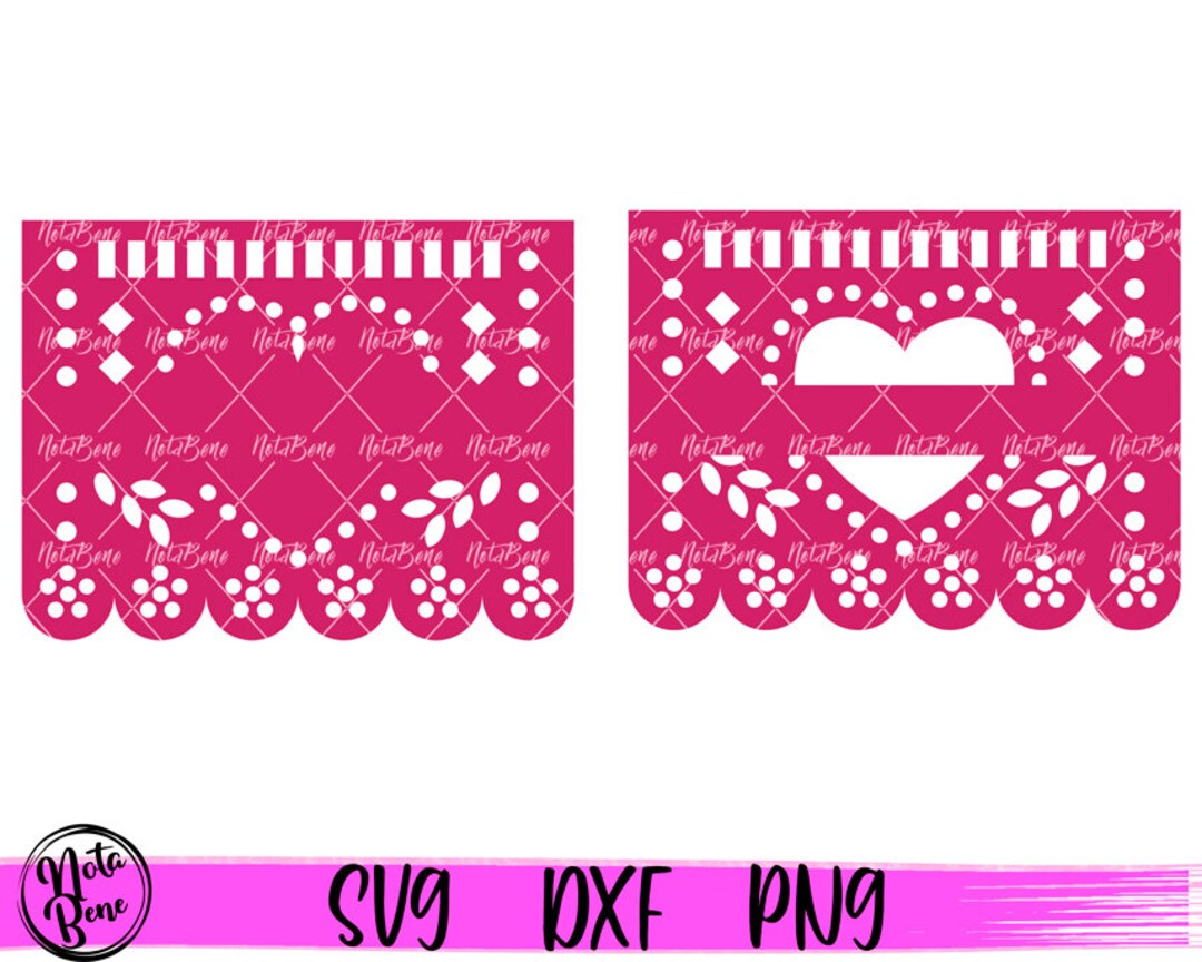 Papel Picado 2 SVG Cut Files, Blank Banners Templates, Papel Picado ...