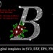 Floral Letter B Rhinestone Template SVG, Diamond Bling Monogram, Rose ...