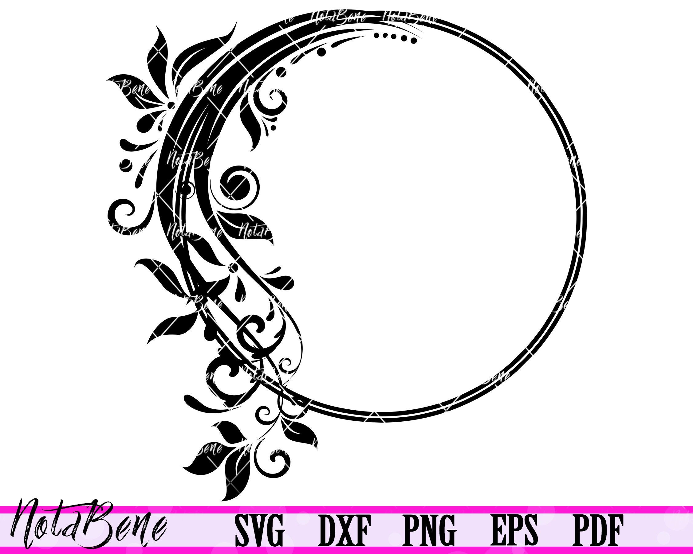 Floral Frame Svg Circle Flower Monogram Frame Svg Wedding | Etsy