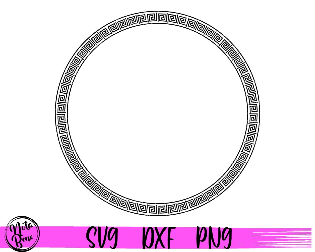 Circle Greek Key Frame SVG Greek Wave Pattern Seamless - Etsy
