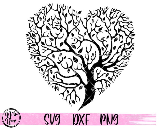 Heart Tree SVG Family Tree Svg Tree Monogram Family Tree - Etsy