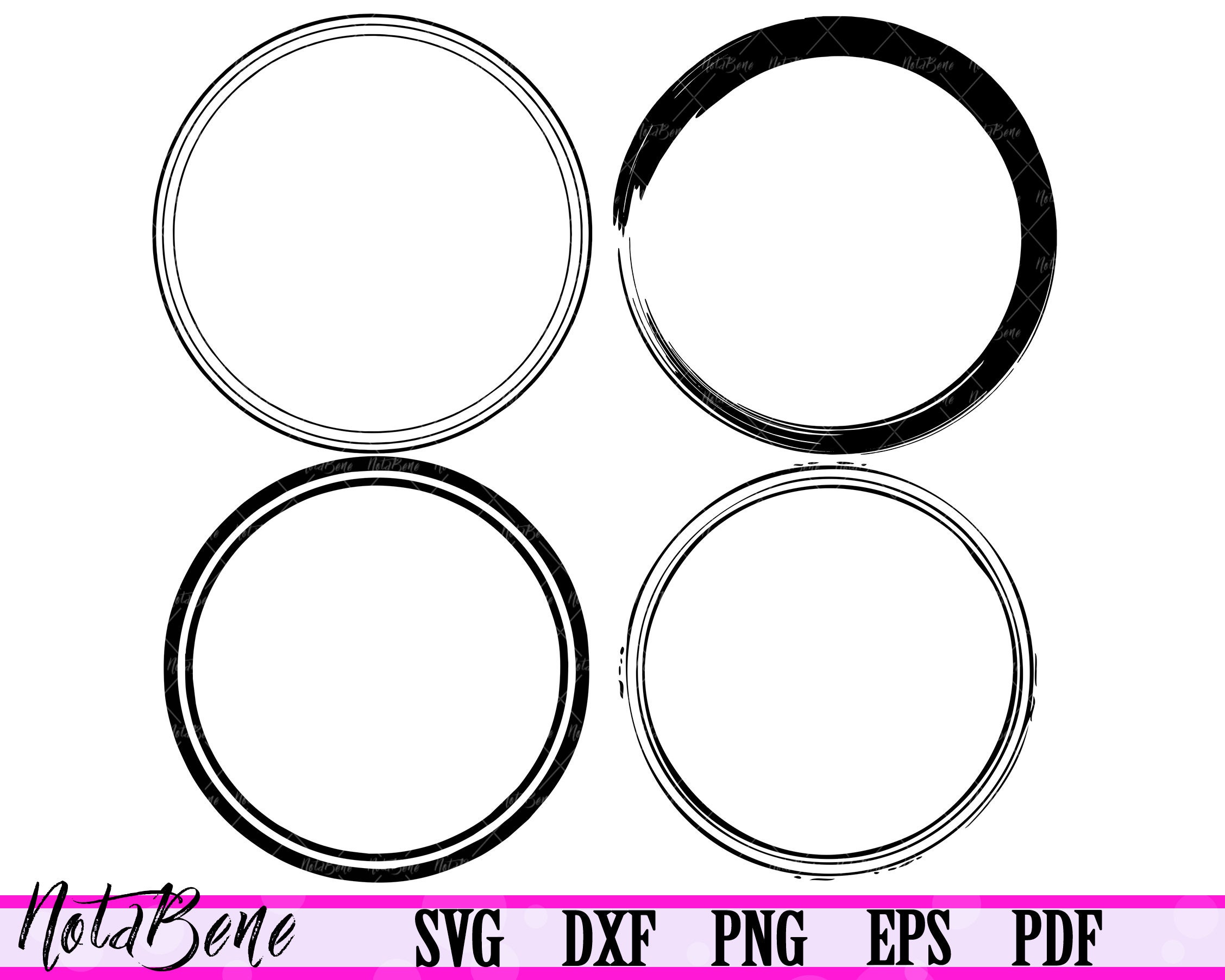 Circle Frame SVG Monogram Frame Wedding Circle Border Svg - Etsy