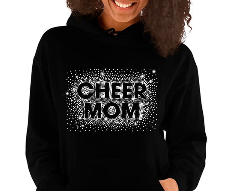 CHEER MOM Rhinestone Template SVG, Cheerleader Scattered Spray Effect ...