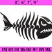 Fish Bone Embroidery Design, Fish Skeleton Machine Embroidery, Digital ...