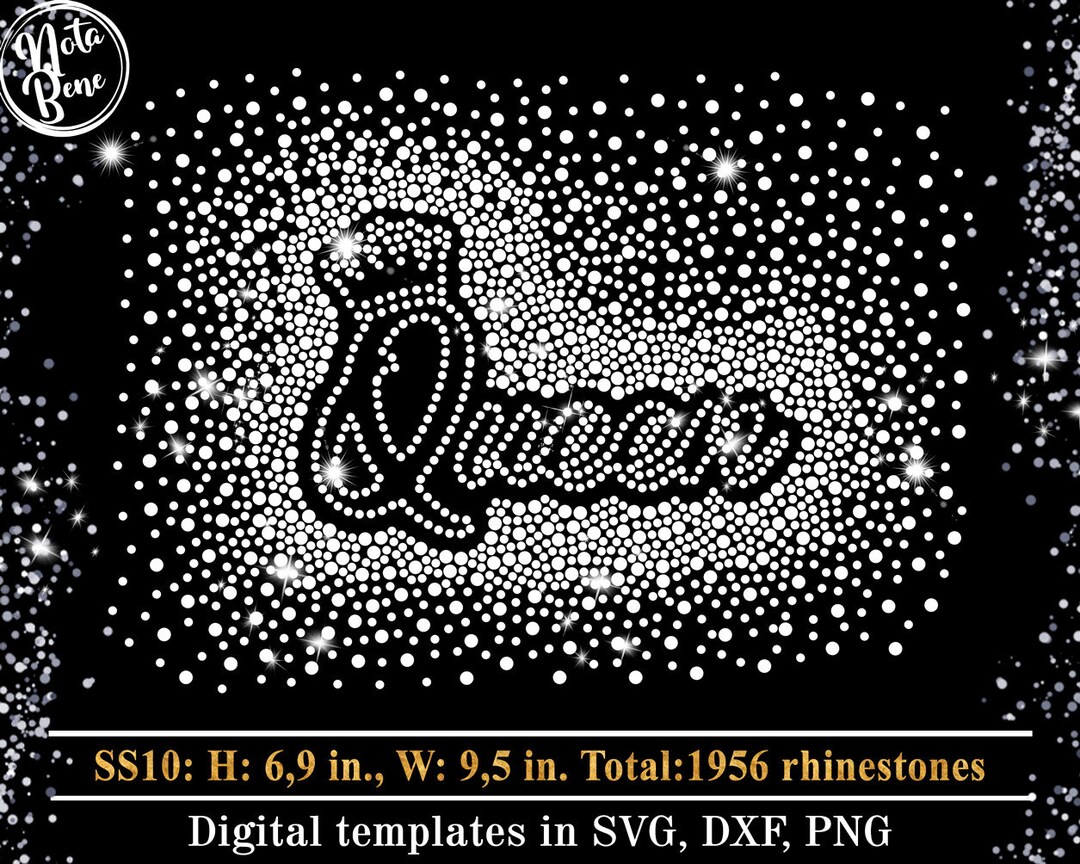 Queen Rhinestone Template SVG Birthday Queen Royal Afro - Etsy