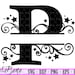 P Split Monogram SVG Swirls Stars Split Font Letter P SVG Elegant ...
