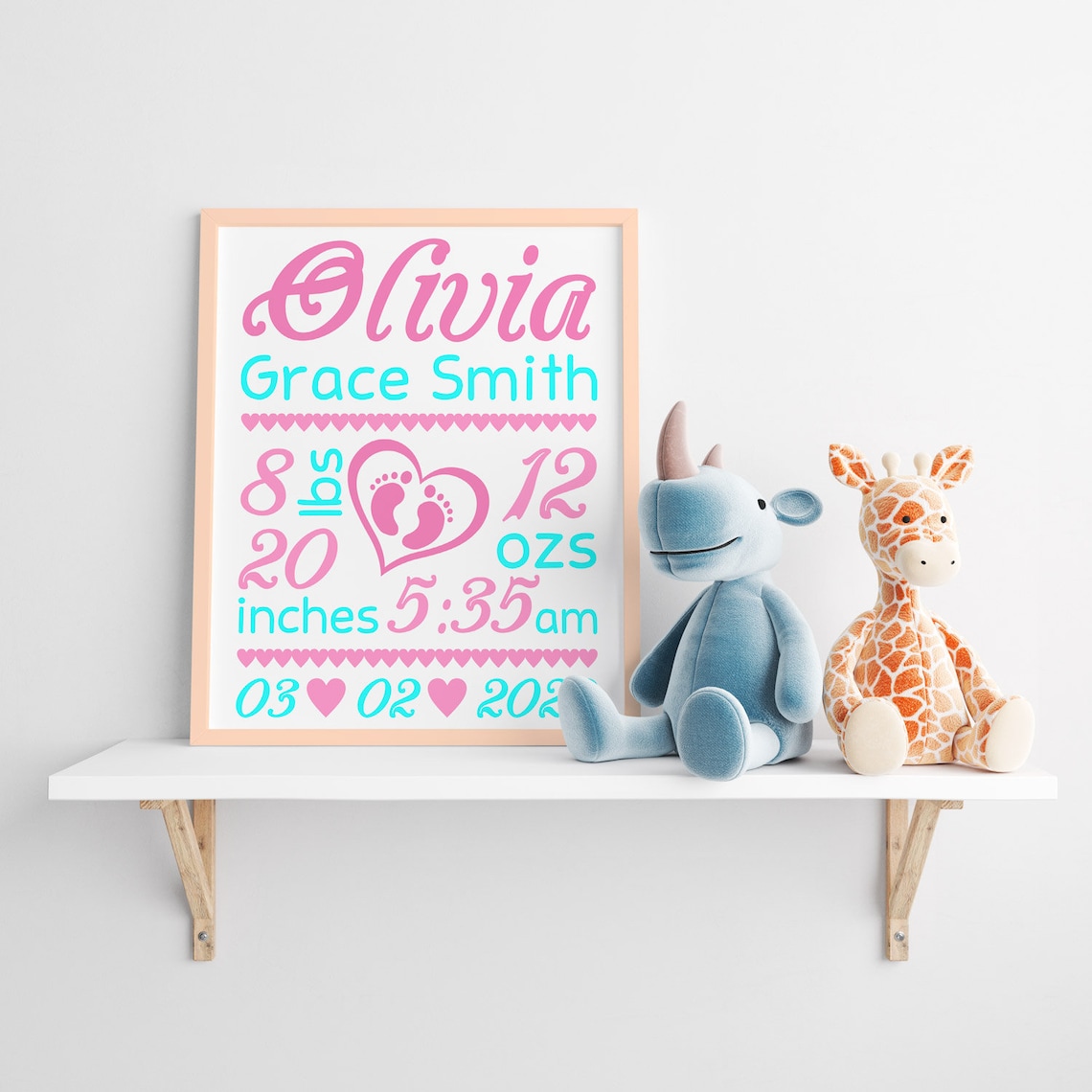 CUSTOM Baby Birth Stats Svg Baby Birth Stats SVG Baby - Etsy