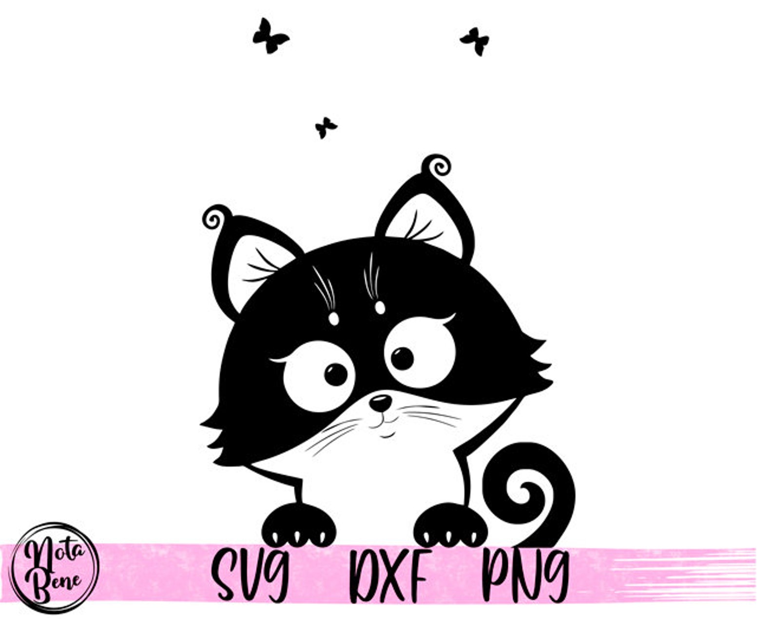 Cute Little Kitten SVG Peeking Cat Svg Cut File Cricut | Etsy