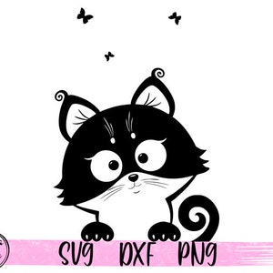Cute Little Kitten SVG Peeking Cat Svg Cut File Cricut - Etsy