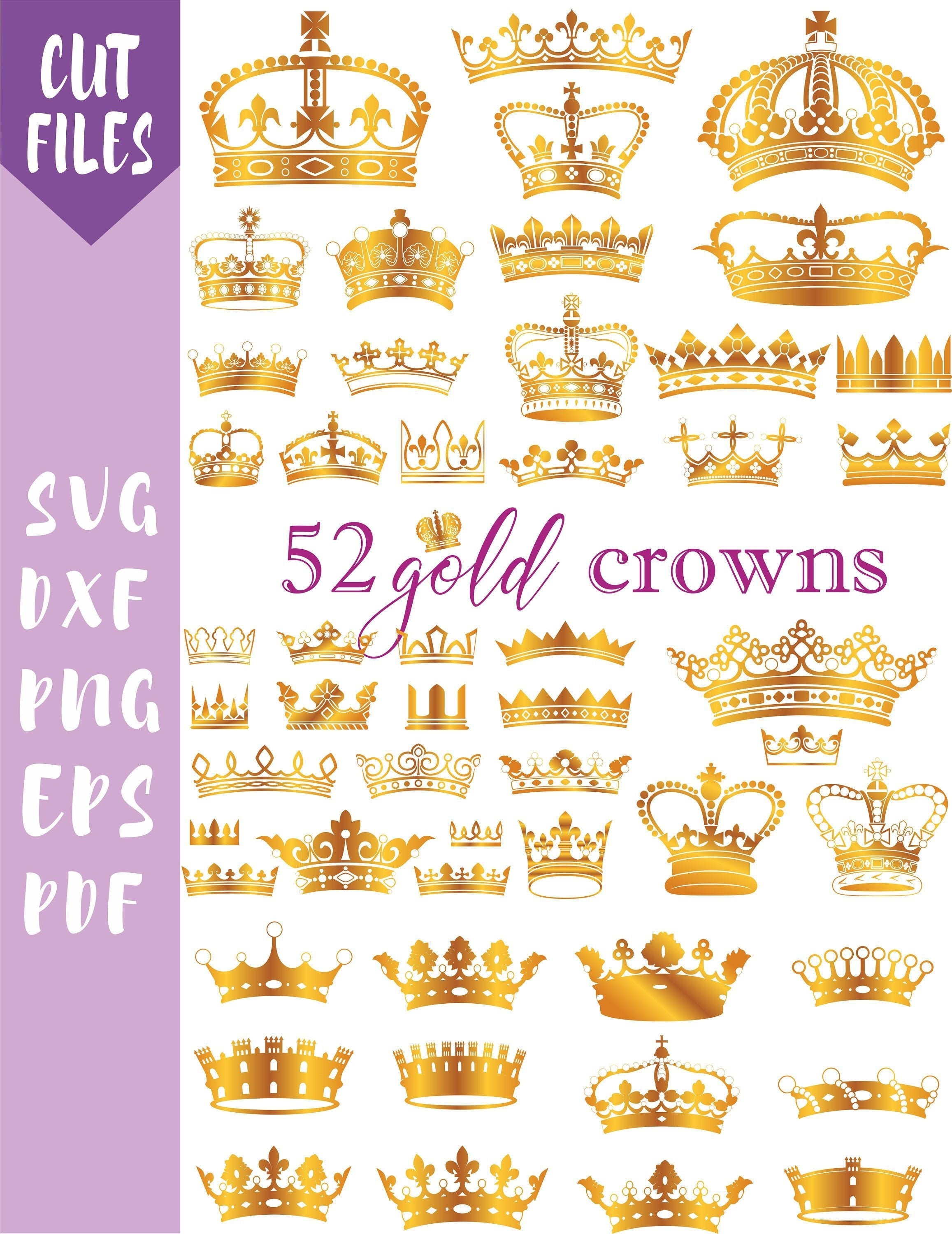 Gold Crown SVG Gold Tiara SVG Crowns Vector Crown Princess | Etsy