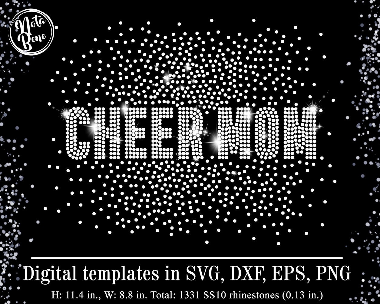 CHEER MOM Rhinestone Template Svg Cheerleader Scattered Spray | Etsy