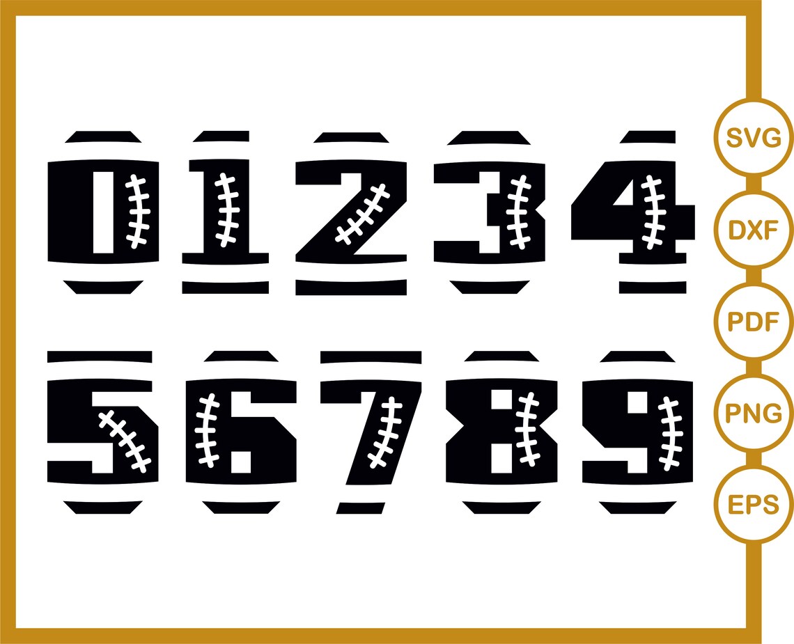 Football Player Numbers Svg Bundle Football Numerals Svg - Etsy
