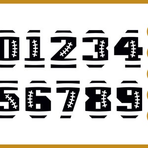 Football Player Numbers Svg Bundle Football Numerals Svg T-shirt ...