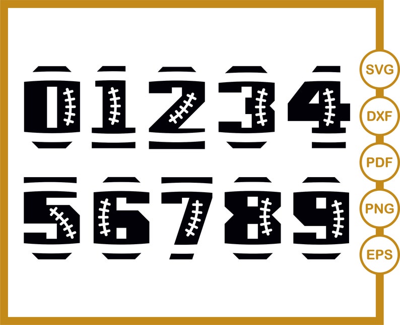 Football Player Numbers Svg Bundle Football Numerals Svg - Etsy