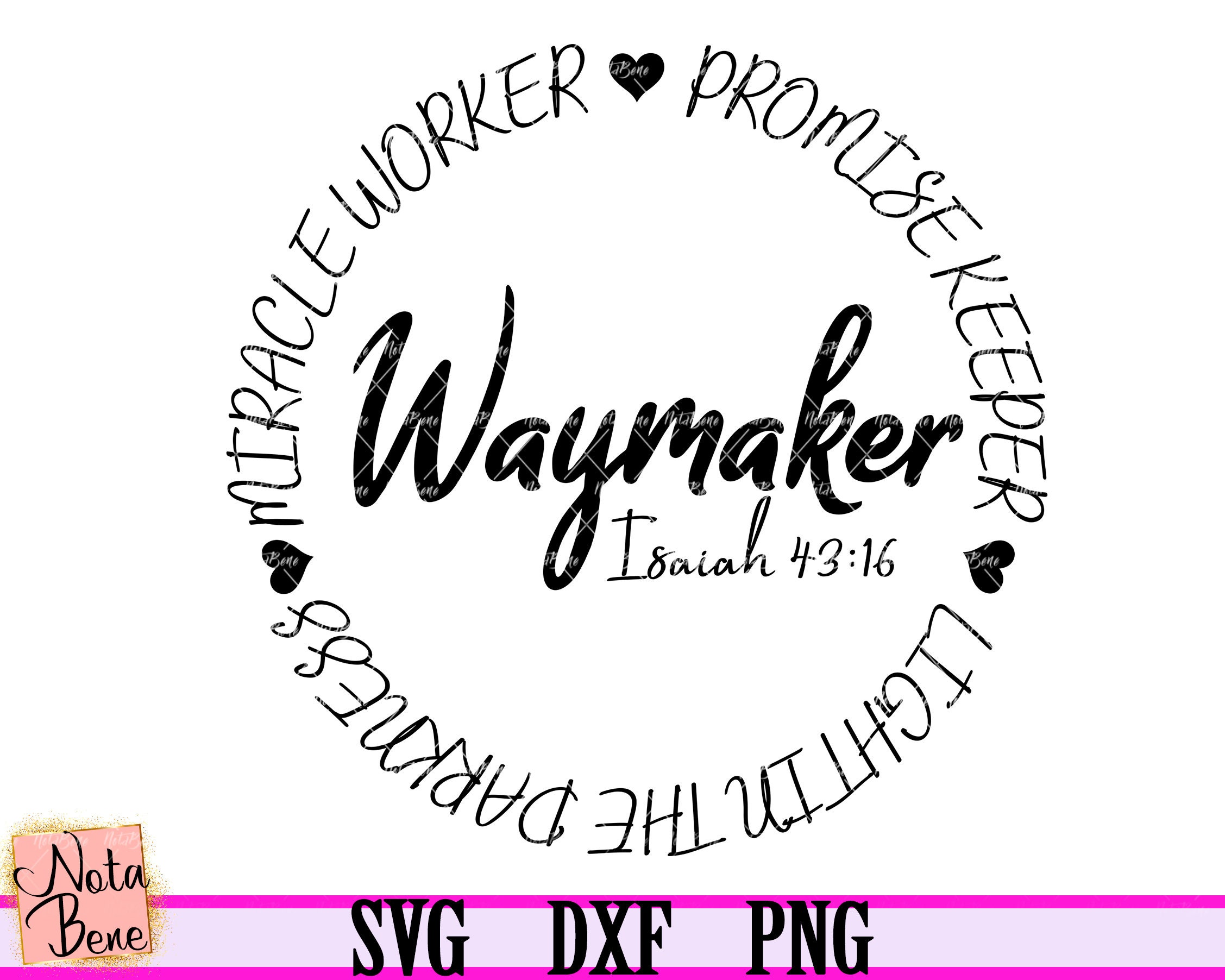 4 SVG Designs Waymaker Svg Miracle Worker SVG Promise Keeper | Etsy
