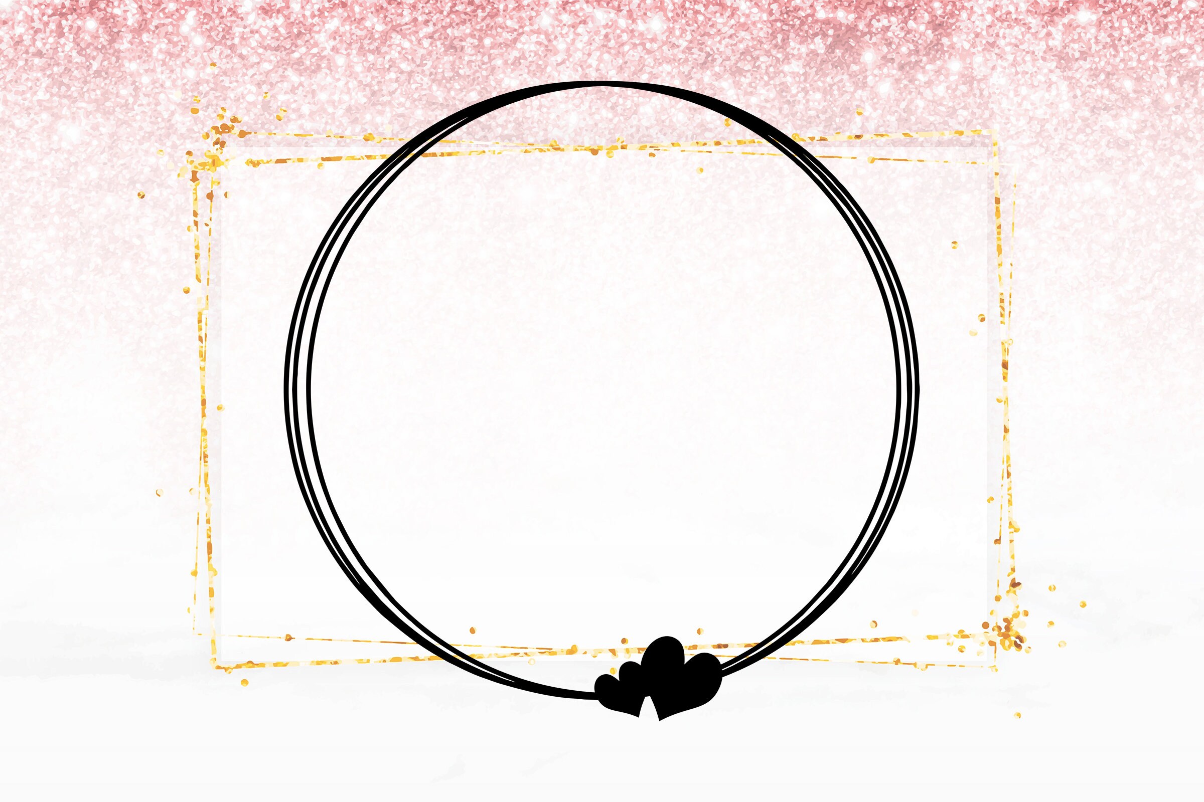 Hearts Circle Frame SVG Monogram Frame Wedding Circle Border | Etsy