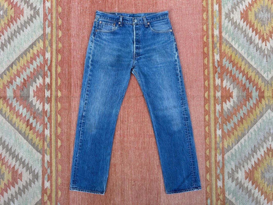 90s Levi's 501s 501xx Red Tab Button Fly Vintage Denim Jeans Faded Worn ...