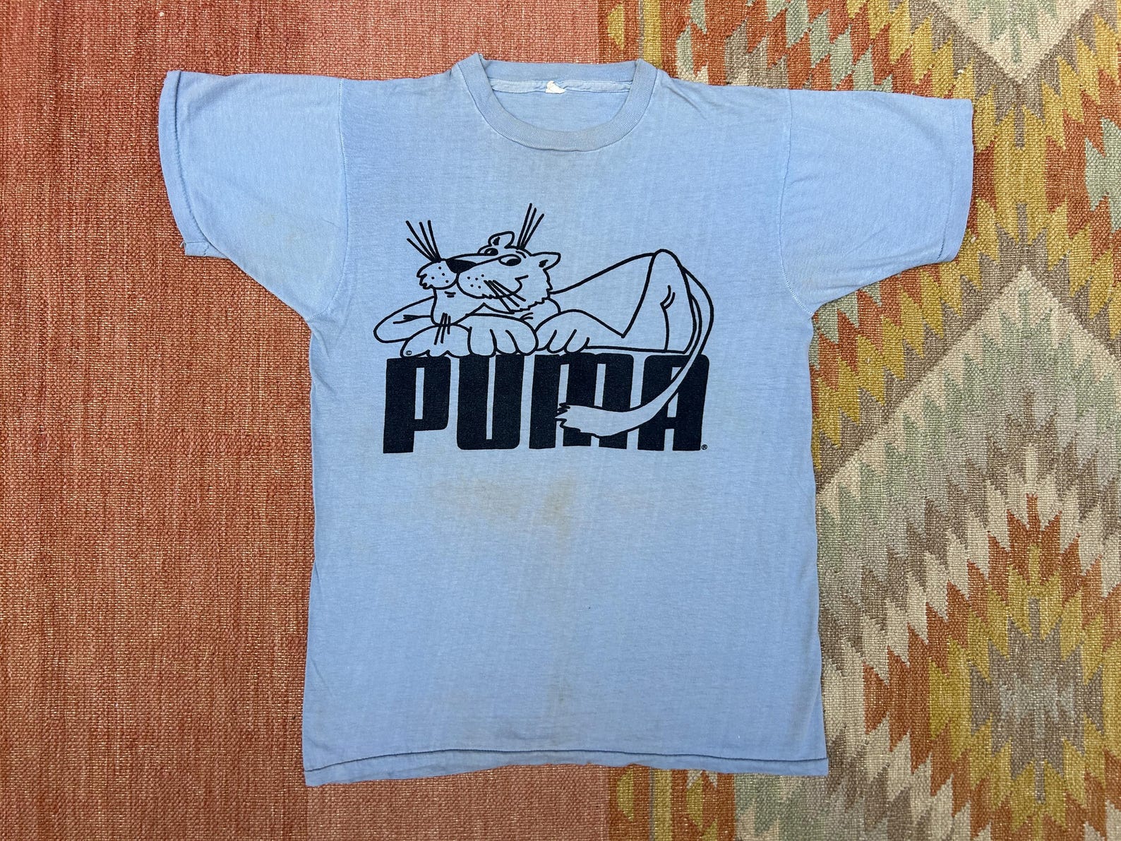 70s PUMA Cat Simple Logo Vintage Single Stitch T Shirt Authentic Sports ...