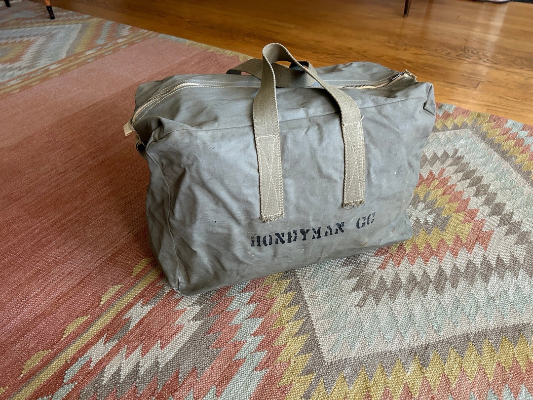 40s US Army Style Duffle Bag Honeyman GC Stiff Waxed Material - Etsy