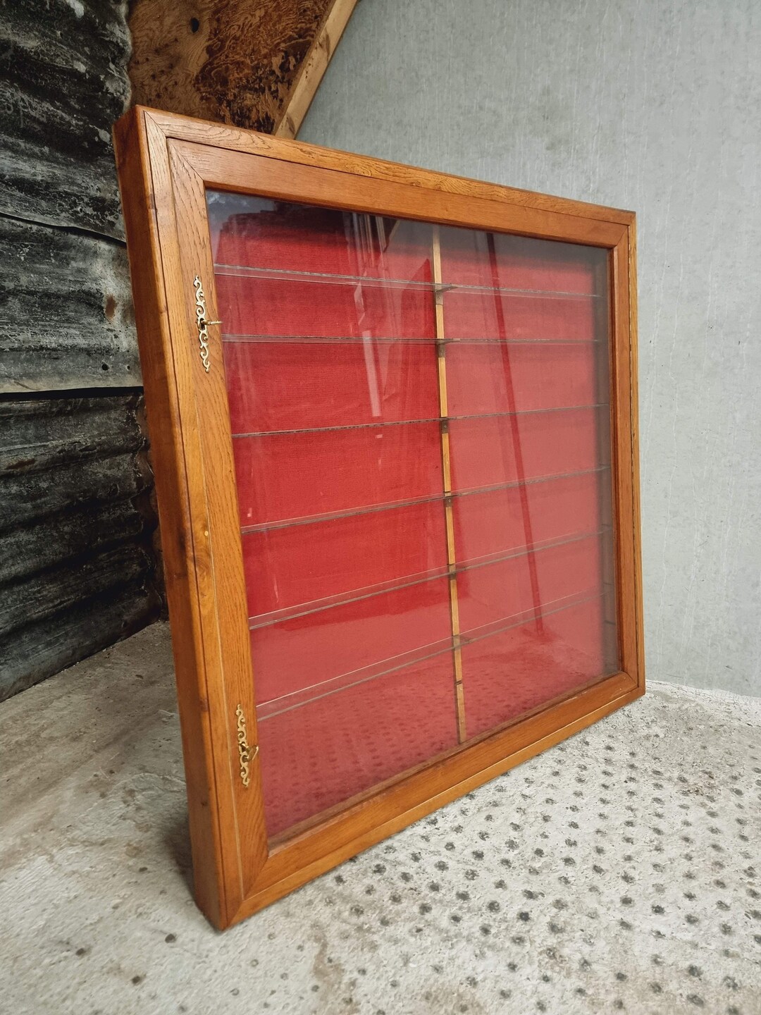 Old Hanging Display Cabinet, Oak Jewelry Cabinet 120 X 120 Cm - Etsy
