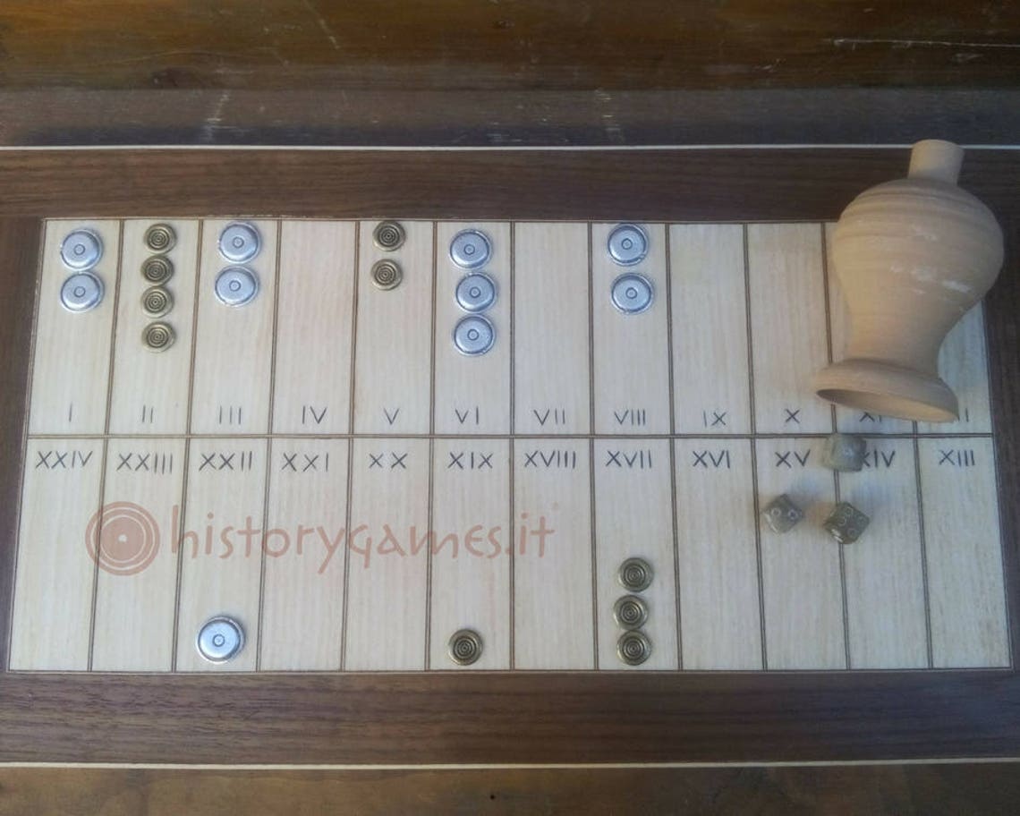 Tabula, Handcrafted Wooden Roman Board Game, the Ancient Backgammon ...