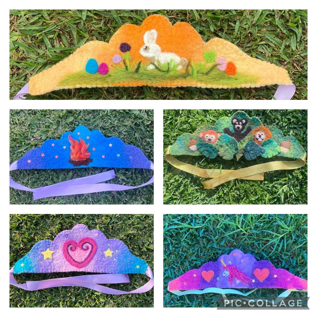 Waldorf Felted Crown - Custom Design - Etsy