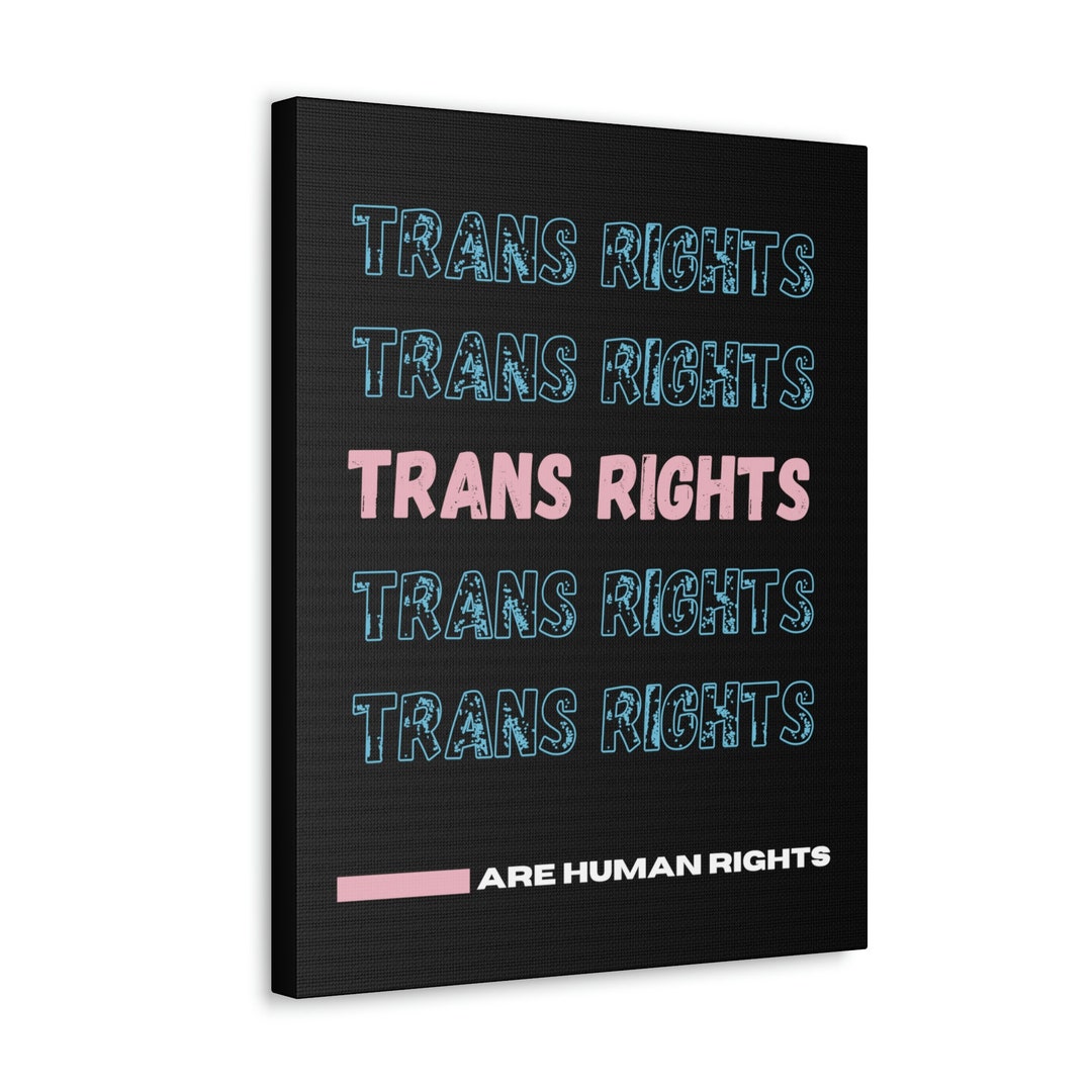 Transgender Pride Wall Art Black Canvas Gallery Wraps 16x20 Trans ...