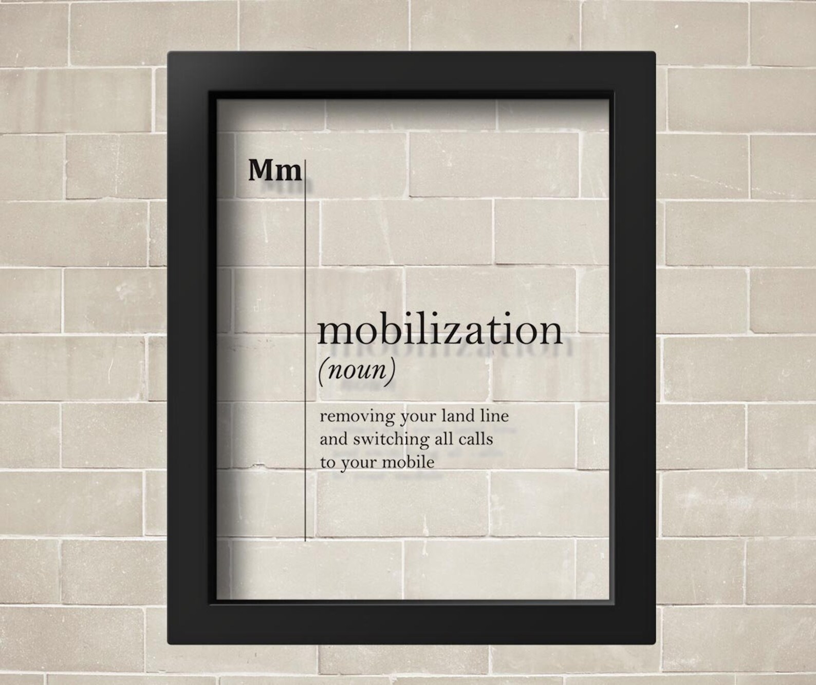 TRANSPARENT Mobilization Definition Print Friend Gift Office Wall Decor ...