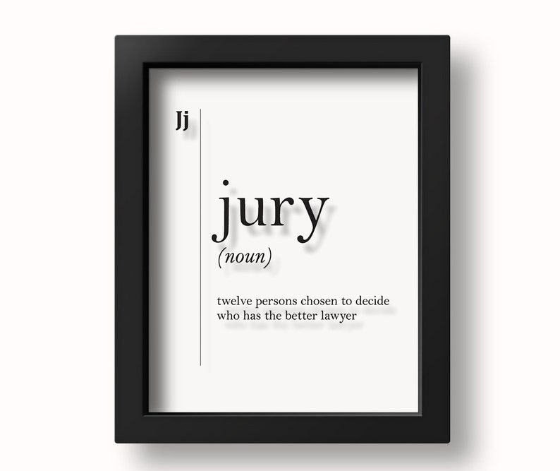 TRANSPARENT Jury Funny Definition, Jury Gift, Office Decor, Coworker ...