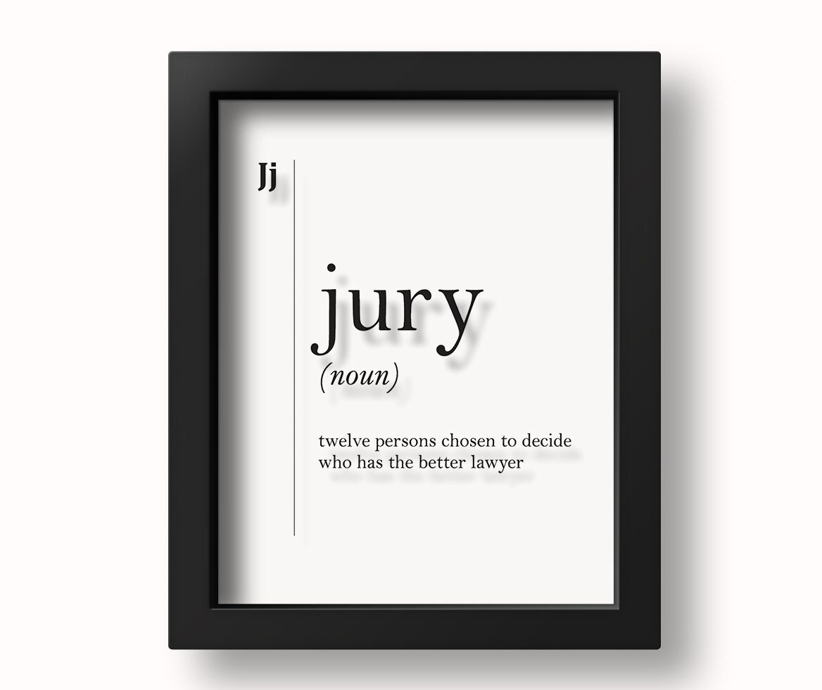 TRANSPARENT Jury Funny Definition, Jury Gift, Office Decor, Coworker ...