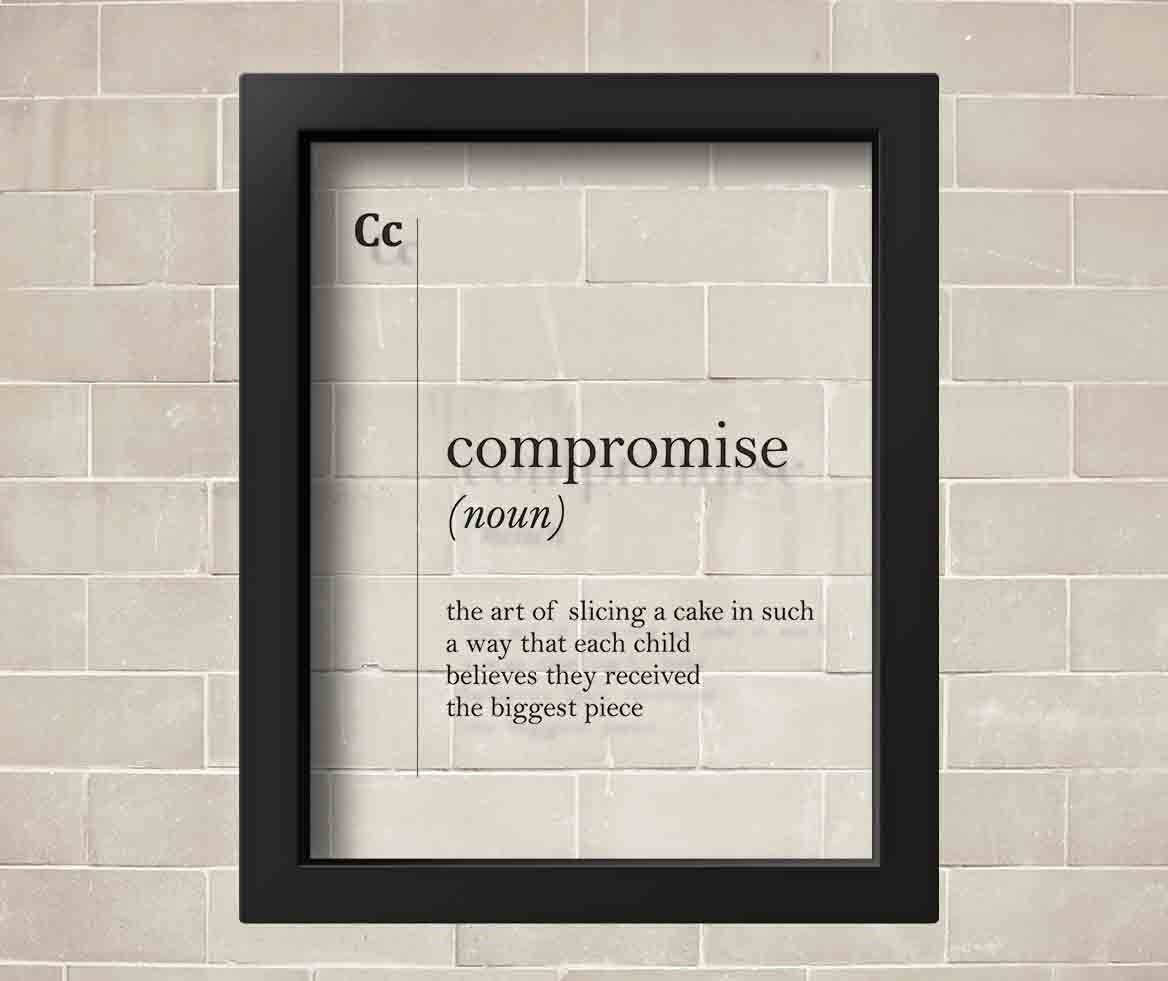 TRANSPARENT Compromise Funny Definition Print Kitchen Decor - Etsy