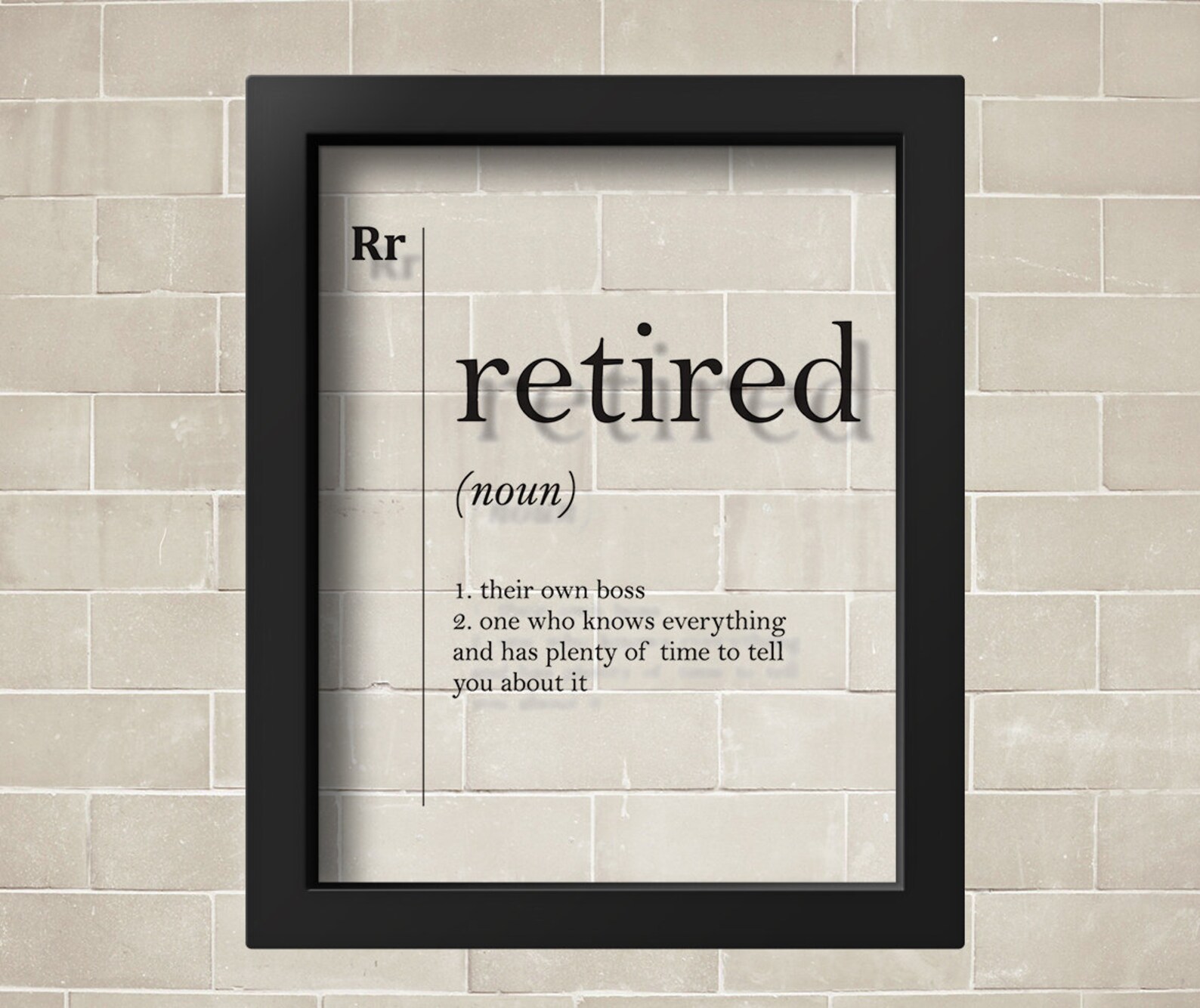 TRANSPARENT Retired Definition Gift for Leaving Work Friend ...