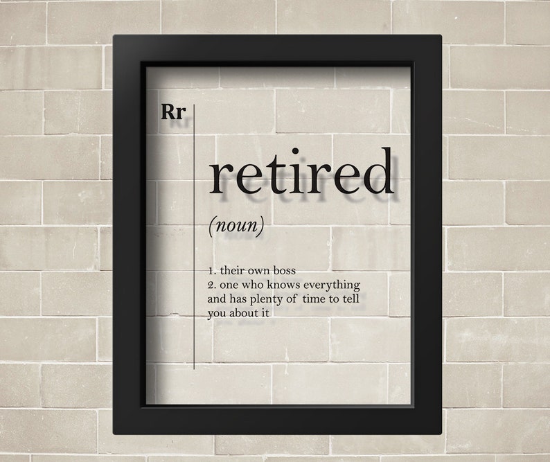 TRANSPARENT Retired Definition Gift for Leaving Work Friend ...