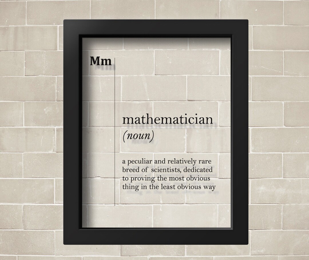 Mathematician Definition Acrylic Glass Poster, Mathematician Print ...