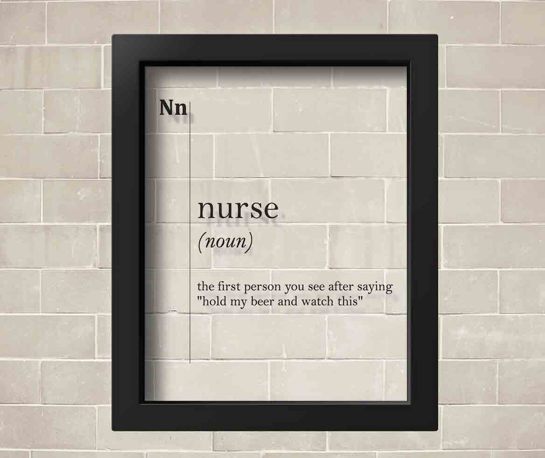 Nurse Definition Acrylic Glass Poster, Nurse Wall Art, Nurse Gift ...