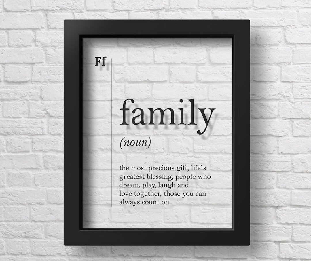 TRANSPARENT Family Definition Print Family Gift Parents Gift Mother ...