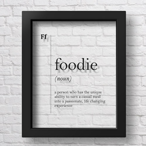 TRANSPARENT Foodie Definition Print Kitchen Decor Home Wall - Etsy