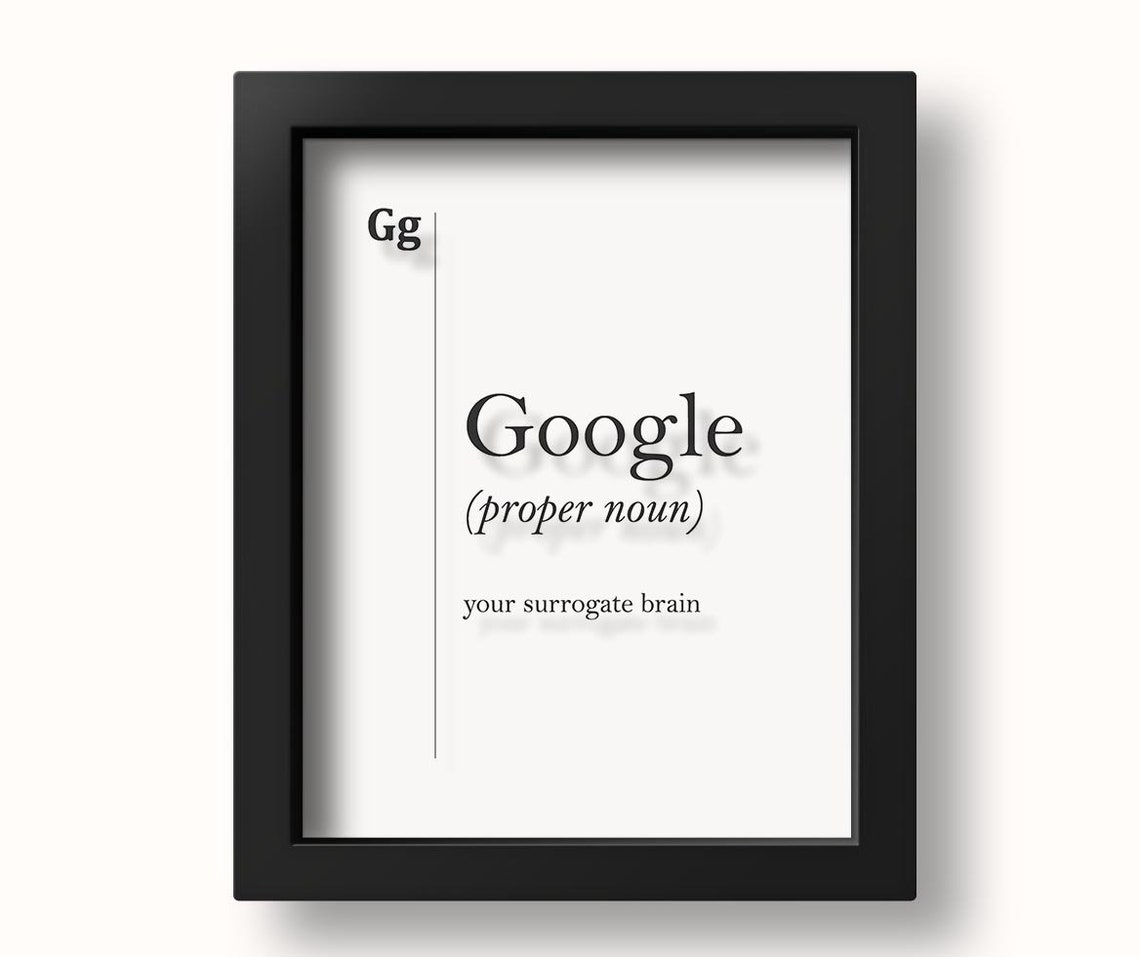 TRANSPARENT Google Definition Print Dorm Decor Friend Gift Google Funny ...