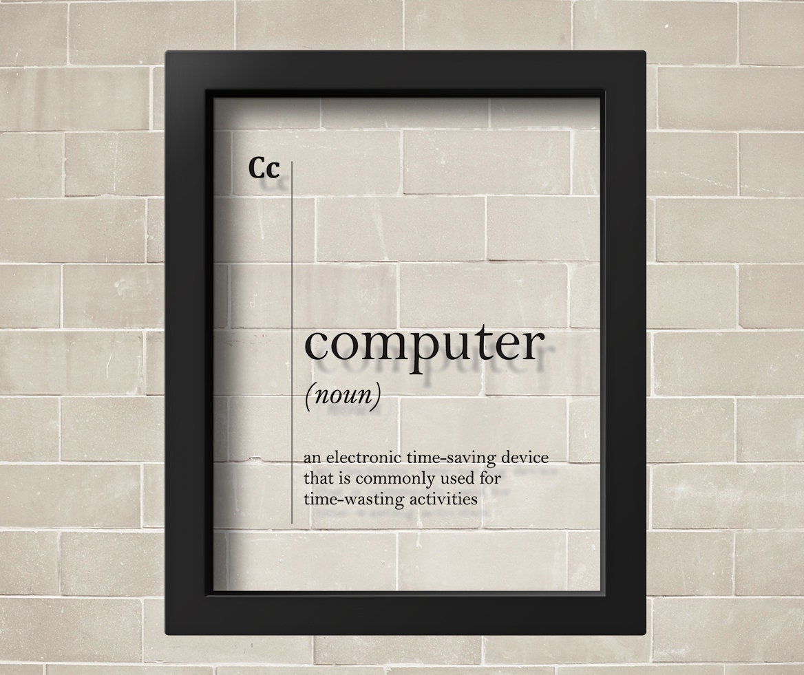 TRANSPARENT Computer Funny Definition IT Gift Coworker Gift Office Wall ...