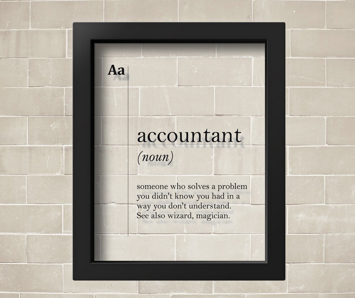 TRANSPARENT Accountant Definition Poster, Accountant Gift, Accounting ...