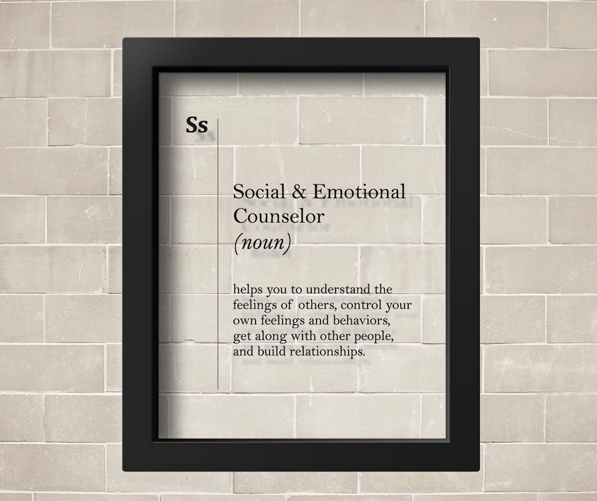 TRANSPARENT Social & Emotional Counselor Poster College Coworker Gift ...