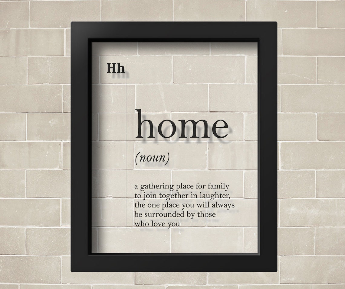 TRANSPARENT Home Definition Print Family Quote Housewarming - Etsy
