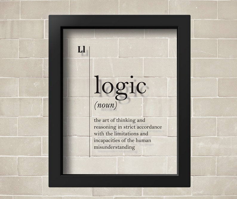 TRANSPARENT Logic Definition Print Logic Quote Logic Poster Gift Office ...