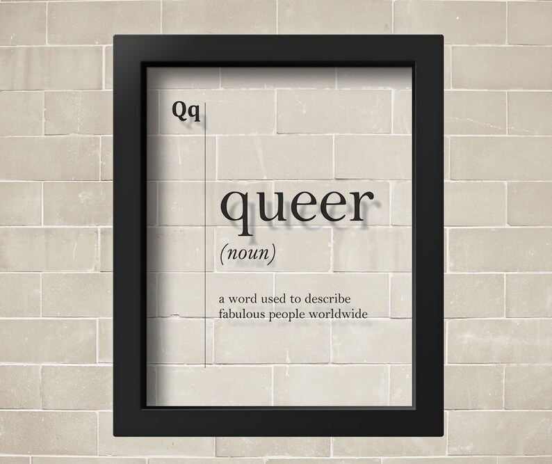 TRANSPARENT Queer Definition, LGBT Wall Art, Pride LGBT Poster, College ...