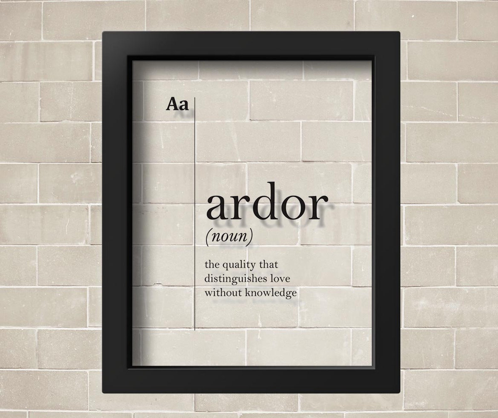 TRANSPARENT Ardor Definition Poster Romantic Wall Art Love Boyfriend ...