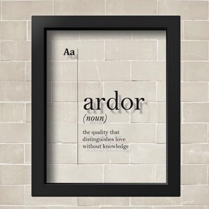TRANSPARENT Ardor Definition Poster Romantic Wall Art Love Boyfriend ...