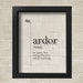 TRANSPARENT Ardor Definition Poster Romantic Wall Art Love Boyfriend ...