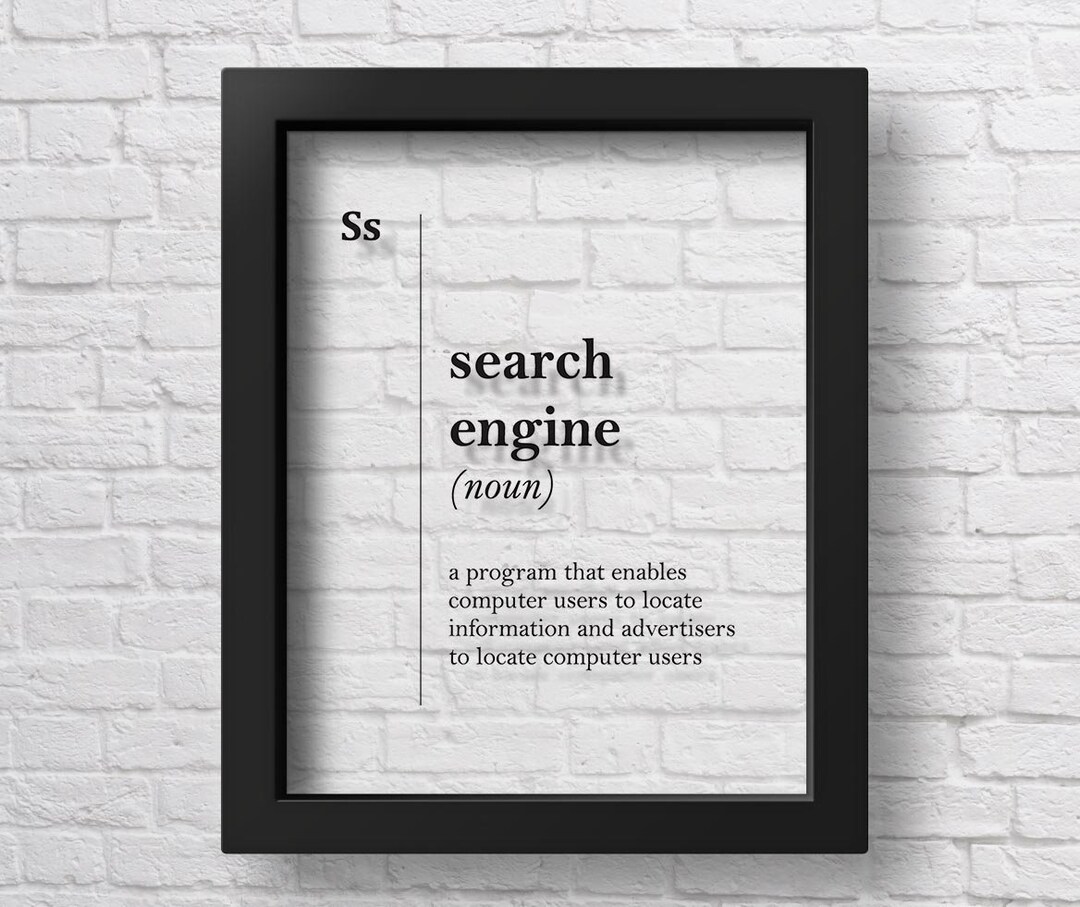 Transparent Search Engine Funny Print Word Definition Art Office Wall ...
