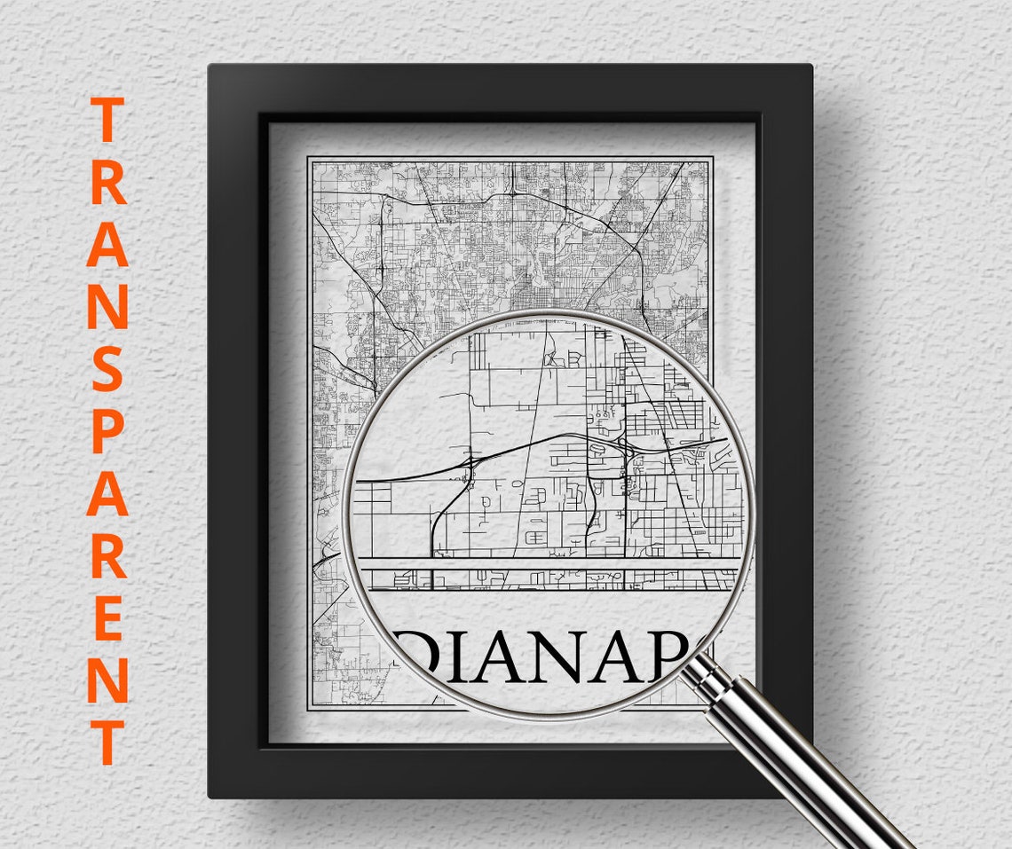 TRANSPARENT Indianapolis City Map Detailed Indianapolis Map ...