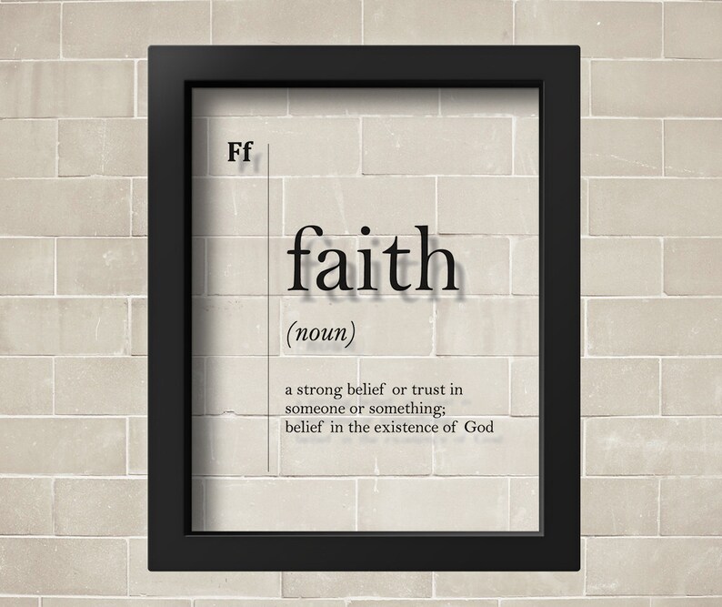 TRANSPARENT Faith Definition Faith Print Faith Art Modern Print ...